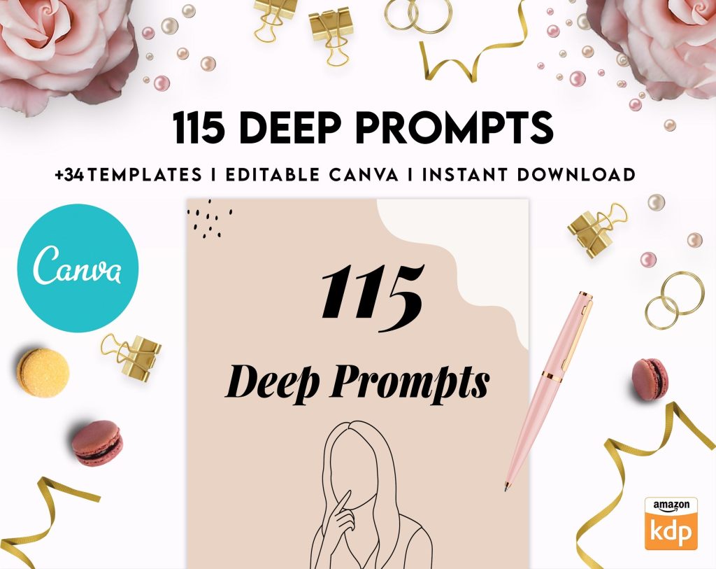 Deep Journal Prompts, 115 Mental Health Editable Templates Journal ...