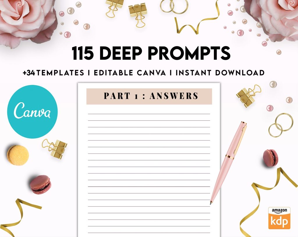 Deep Journal Prompts, 115 Mental Health Editable Templates Journal ...