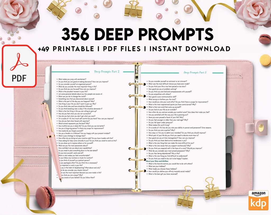 365 Journal Prompts, Mental Health Journal, Self Care Journal, Writing ...