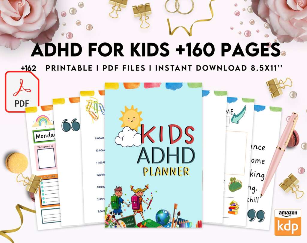 ADHD Planner, 8x11 inch pages size Kids ADHD Planner, Kids School ...