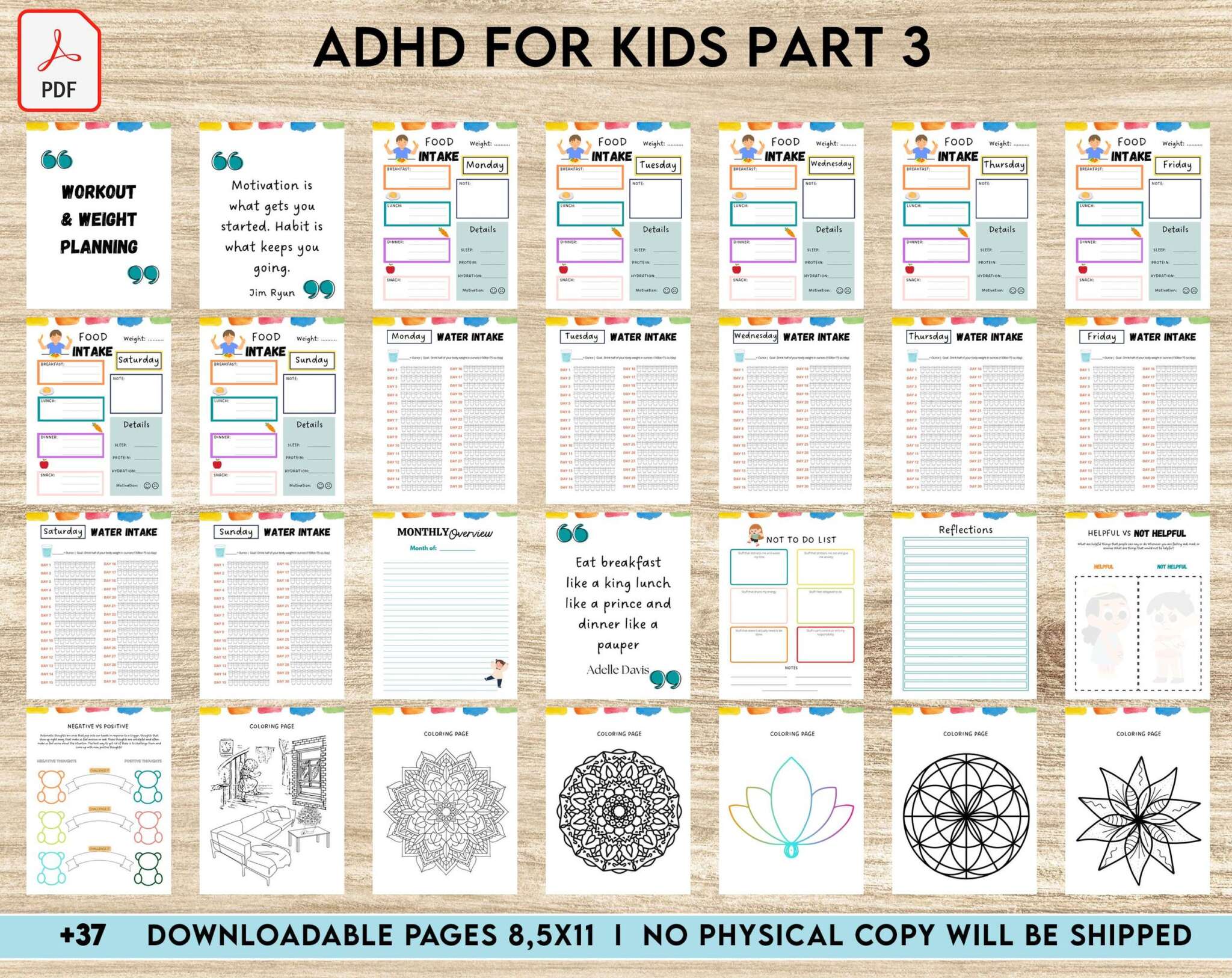 ADHD Planner, 8x11 inch pages size Kids ADHD Planner, Kids School ...