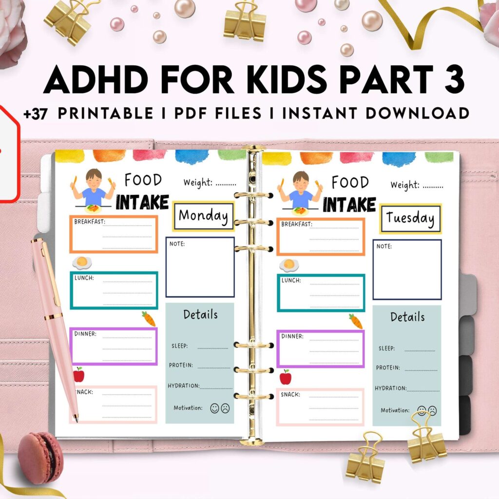ADHD Planner, 8x11 inch pages size Kids ADHD Planner, Kids School ...