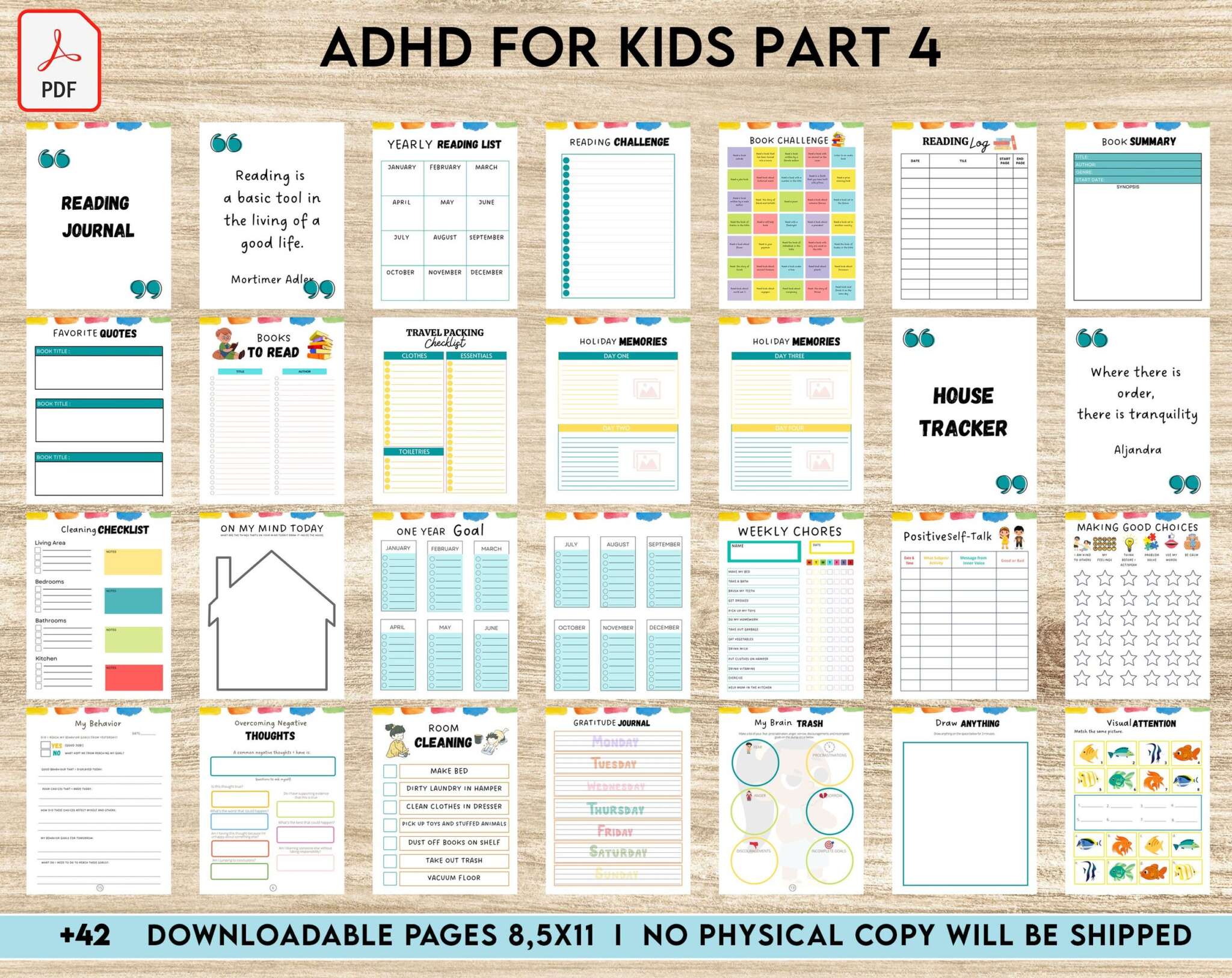 ADHD Planner, 8x11 inch pages size Kids ADHD Planner, Kids School ...