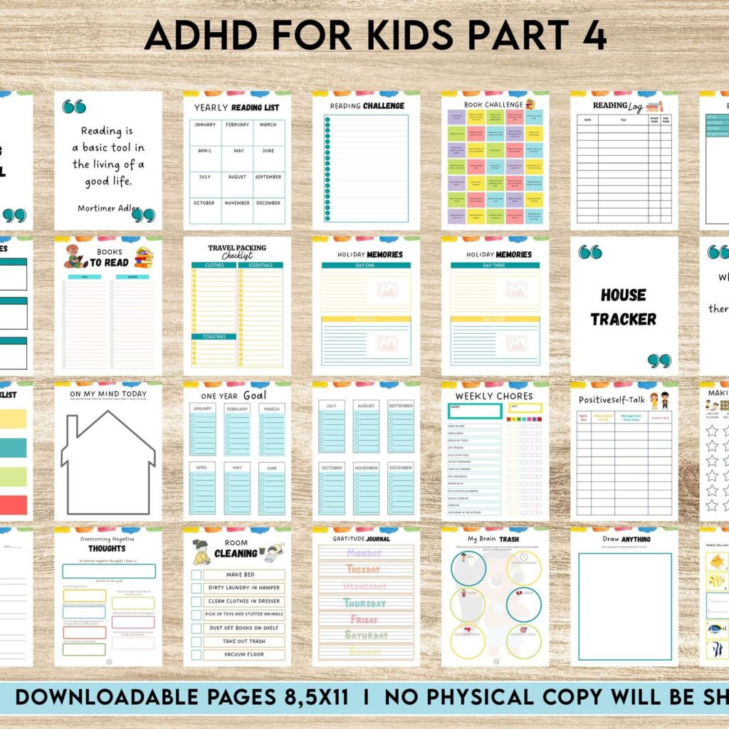ADHD Planner, 8x11 inch pages size Kids ADHD Planner, Kids School ...