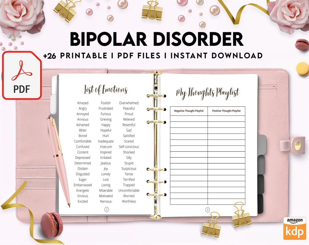 Journaling Prompts for Therapy, Bipolar Disorder Journal: Mental Health ...