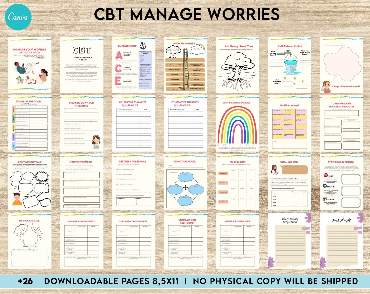 CBT Group Activities for kids Ages 8-12 CBT Worksheets, Anxiety Relief ...