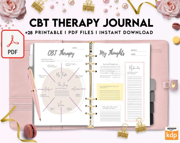 CBT Journal, CBT Worksheet and Planner Bundle, Cognitive Behavioural ...