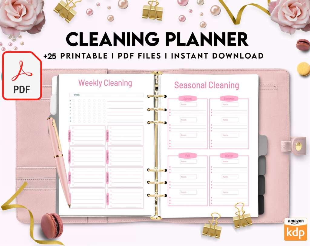 Cleaning Planner, Daily Weekly Monthly Checklist, Cleaning Tracker, PDF ...