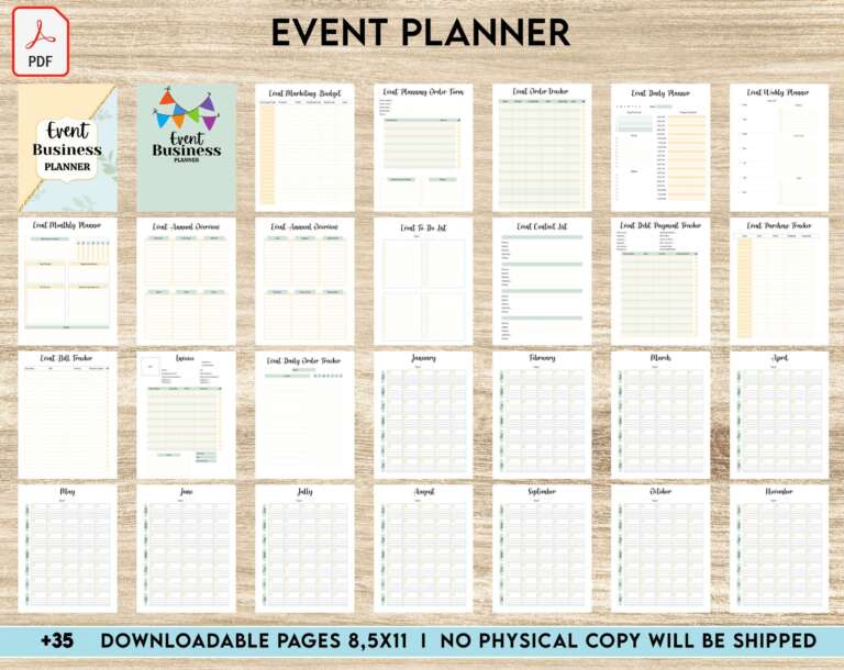 Event Planning Business Planner, Order form, Invoice, Tracker... , 35 ...