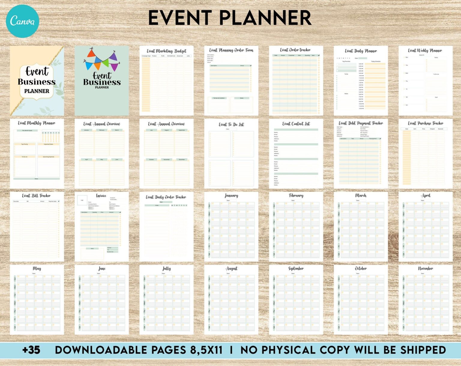 Event Planner Career, Planning Business, Order form Invoice,Tracker ,35 ...