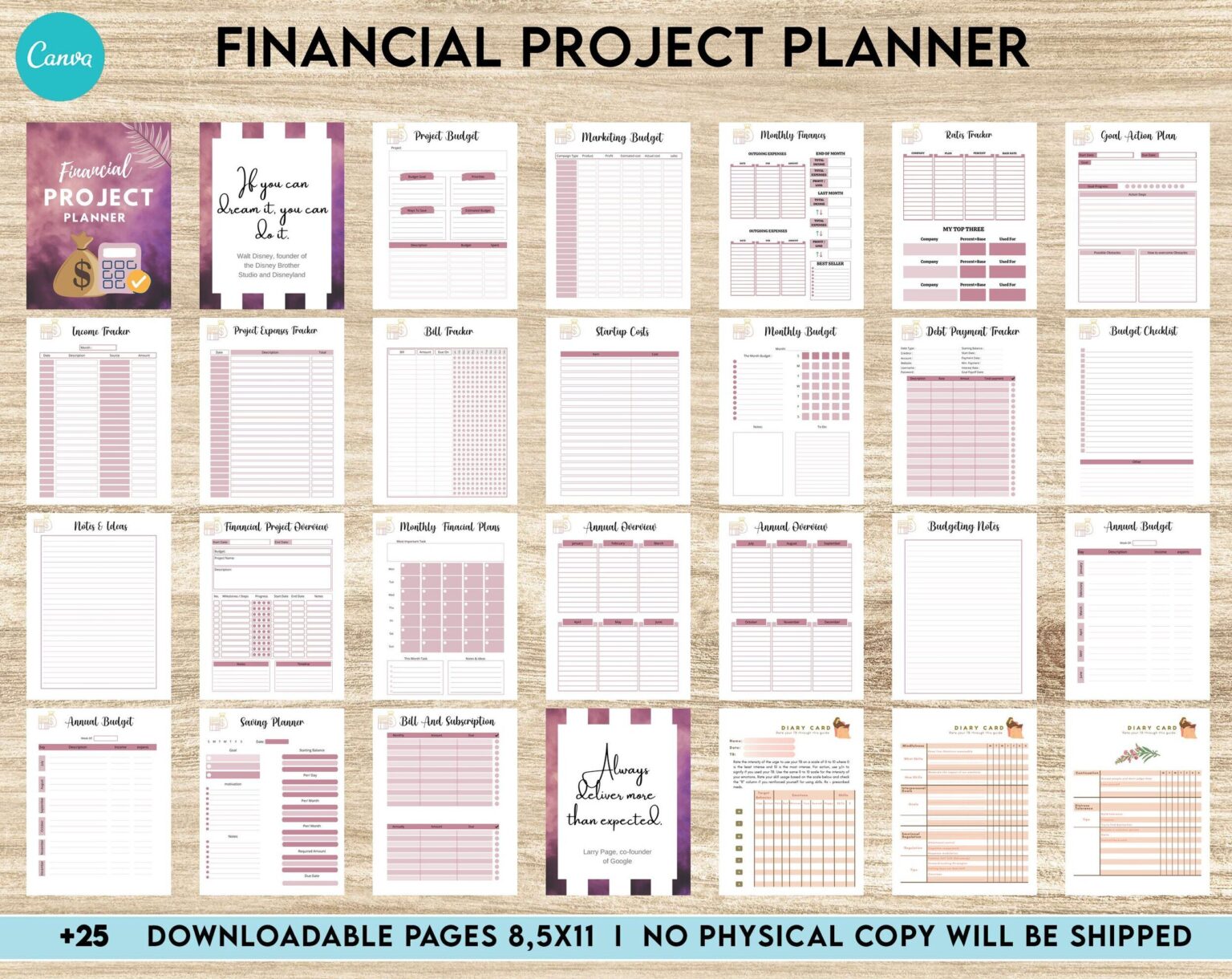 Family Financial Planner Project | Editable Templates Budget Planner ...
