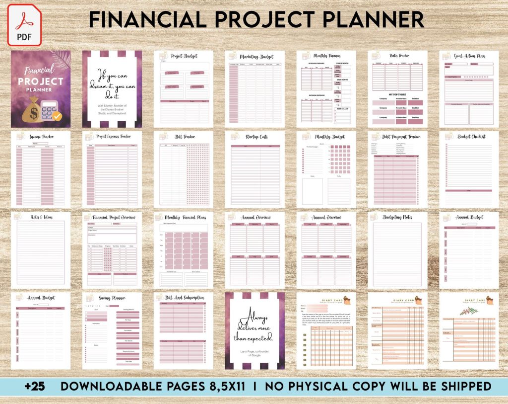 Financial Planner Printable | 8x11 inch pages size Budget Planner ...
