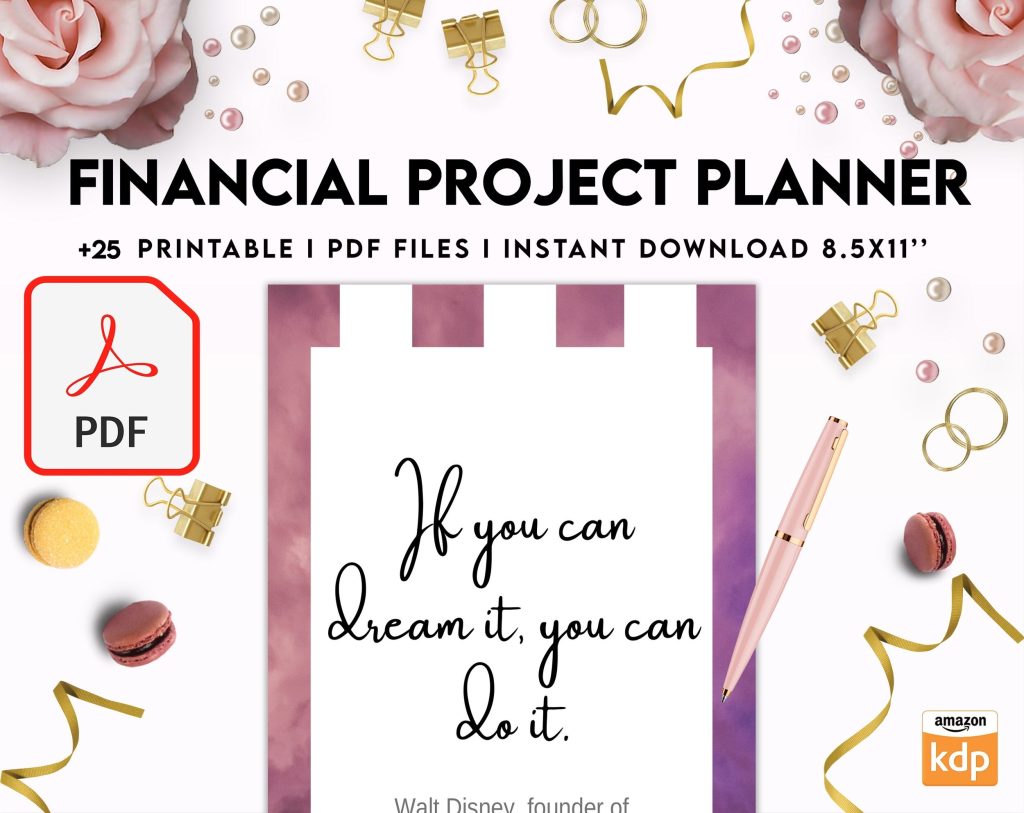 Financial Planner Printable | 8x11 inch pages size Budget Planner ...