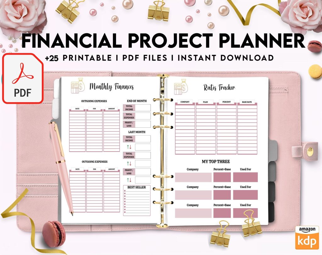 Financial Planner Printable | 8x11 inch pages size Budget Planner ...