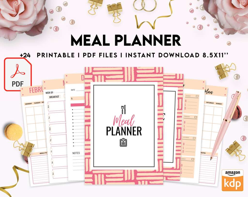 Editable Meal Plan Template, Daily Weekly Monthly Planner, Grocery List ...