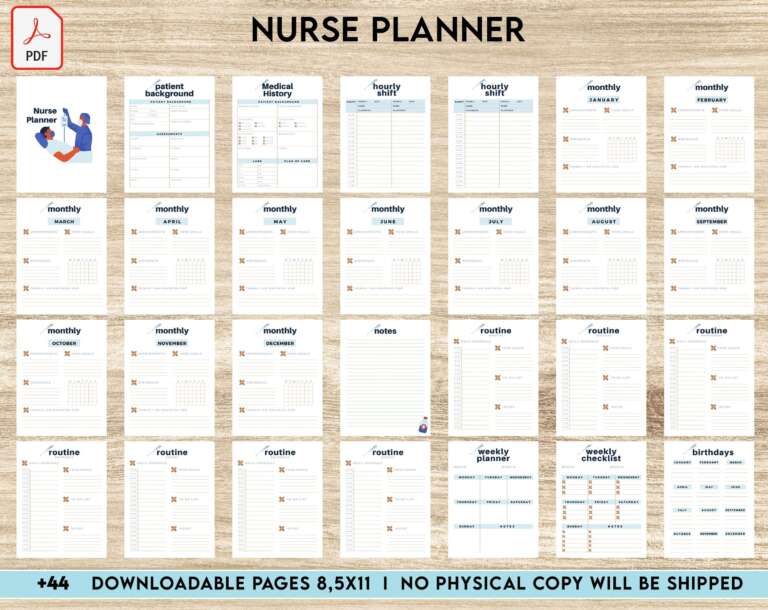 Nurse Planner, Nurse Practice Journal, Nursing Student School Planner ...