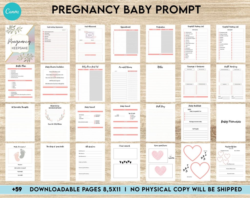 Pregnancy Planner Babyand keepsake Promptly, Baby Gratitude, Baby ...