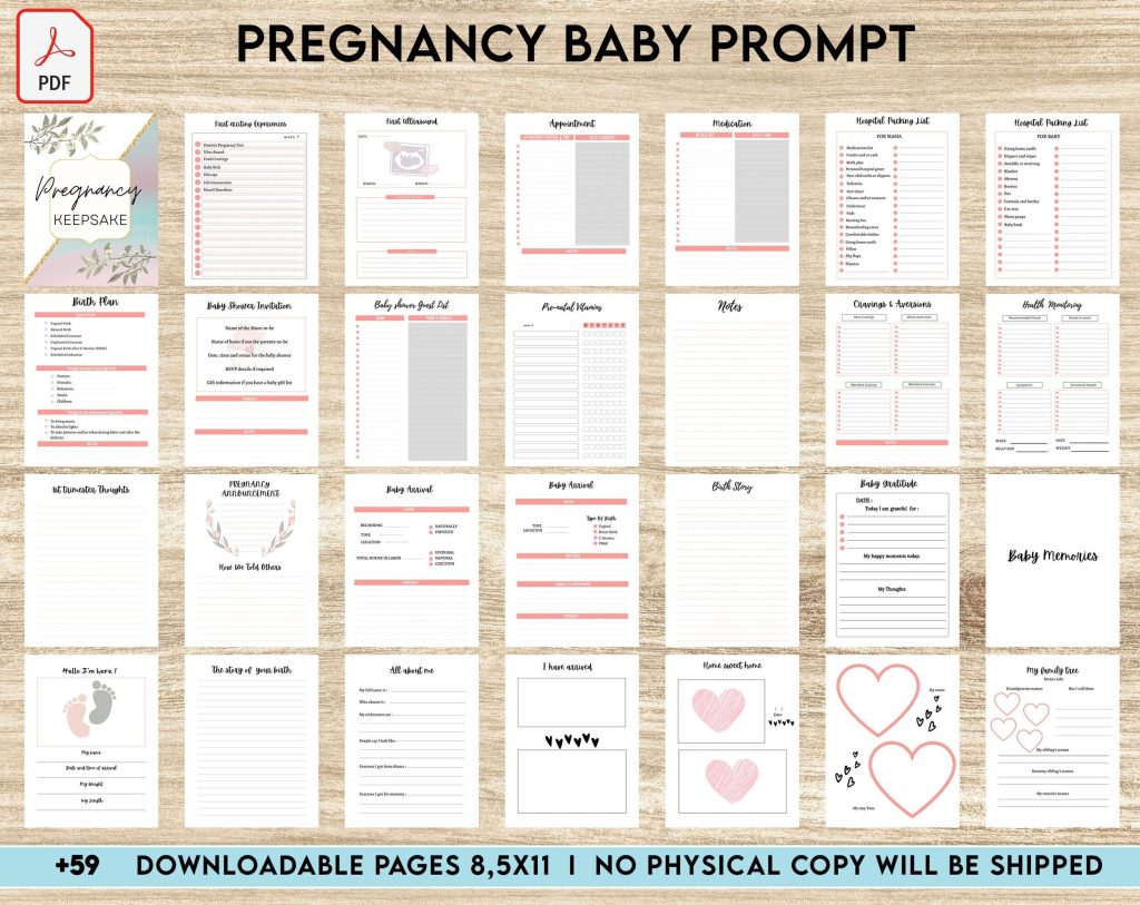 Pregnancy Journal, Baby Pregnancy keepsake Promptly, Baby gratitude ...