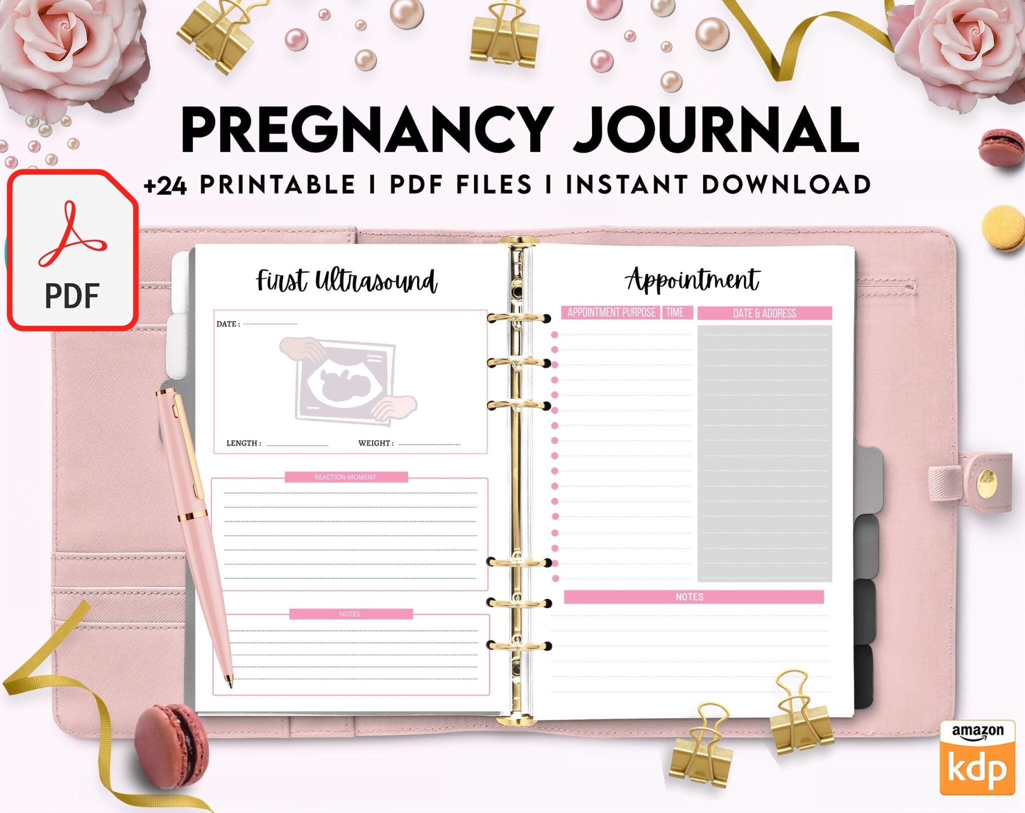 Pregnancy Journal, Pregnancy Keepsake Planner, Hospital Packing List ...