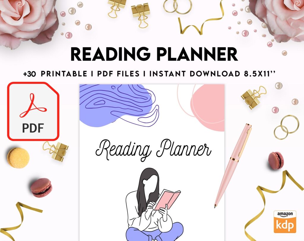 Book Planner Template | Reading Planner 8x11 inch pages size | Reading ...