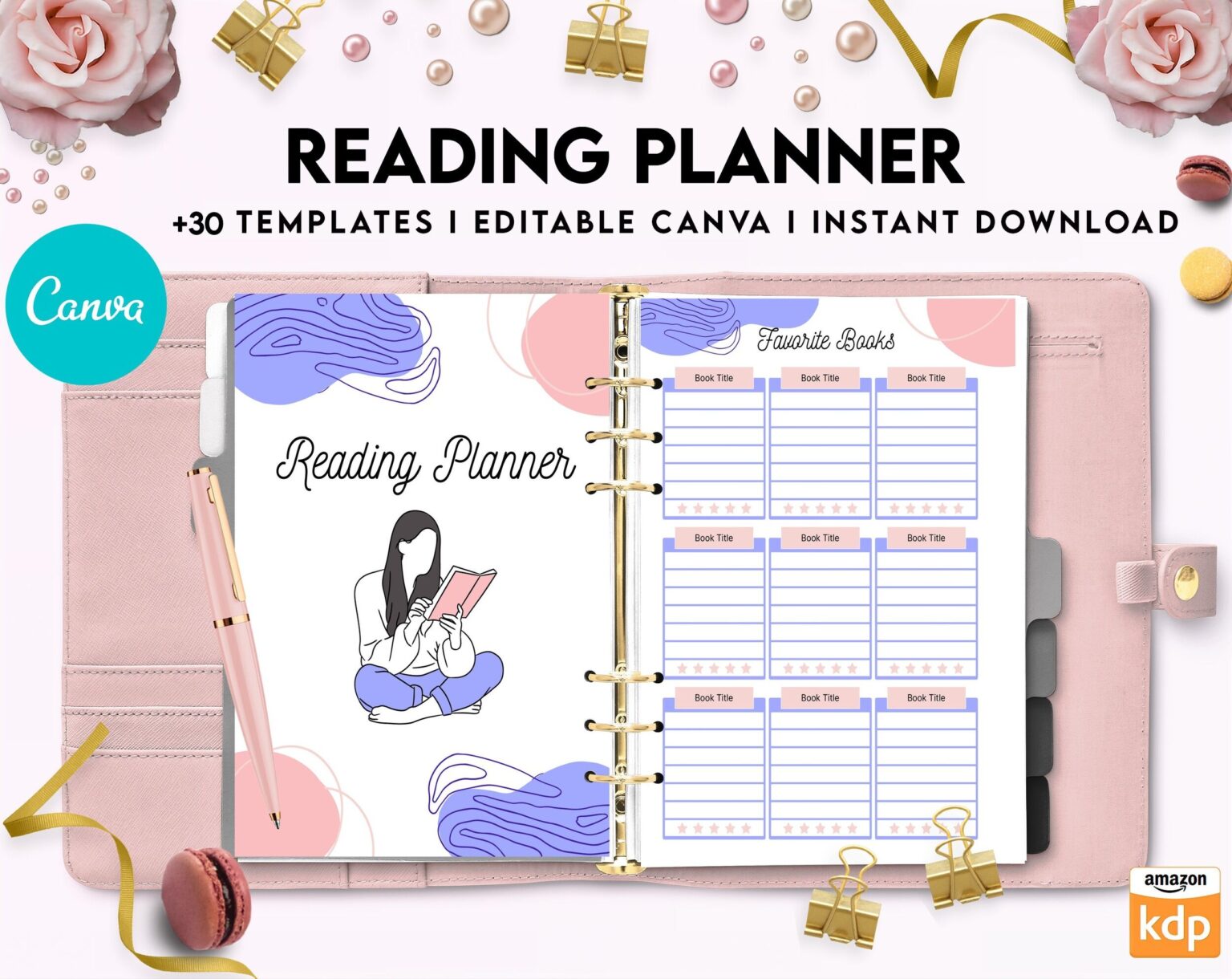 Reading Planner Editable Templates | Reading Journal Tracker | Book ...
