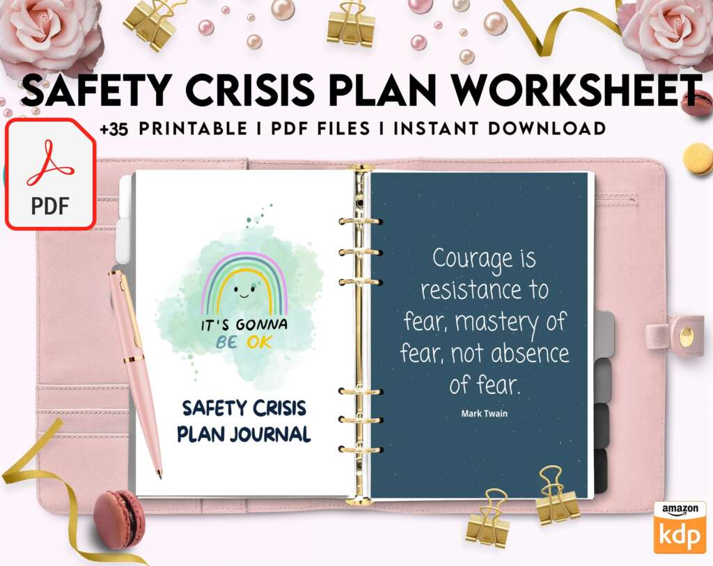 Crisis Safety Plan Worksheet, Safety Plan Journal, Therapy Aid, School ...