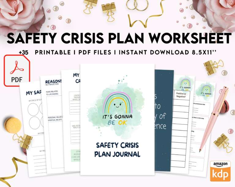 Crisis Safety Plan Worksheet, Safety Plan Journal, Therapy Aid, School ...