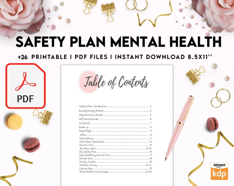 Safety Plans Journal, Mental Health Worksheets, Problem Solving, Self ...