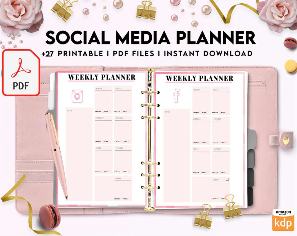 Social Work Planner, Social Media Journal, Weekly Post Stories Planner ...