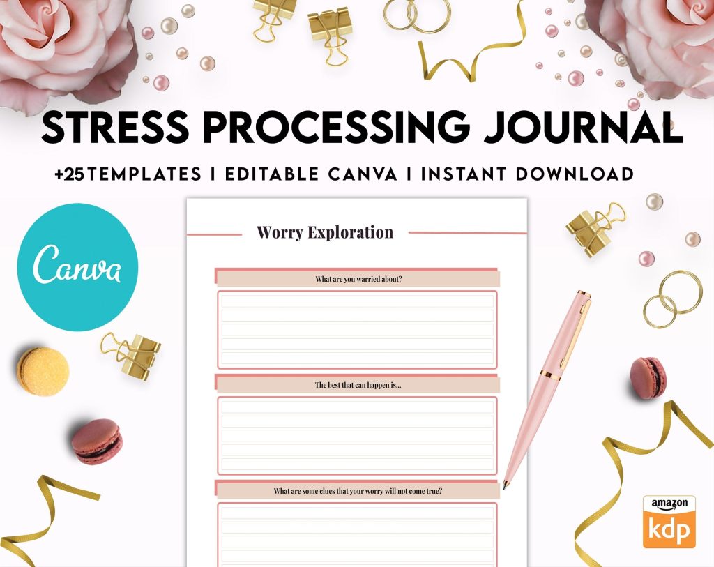Stress Management Worksheets, Processing Journal Pages for Daily Self ...