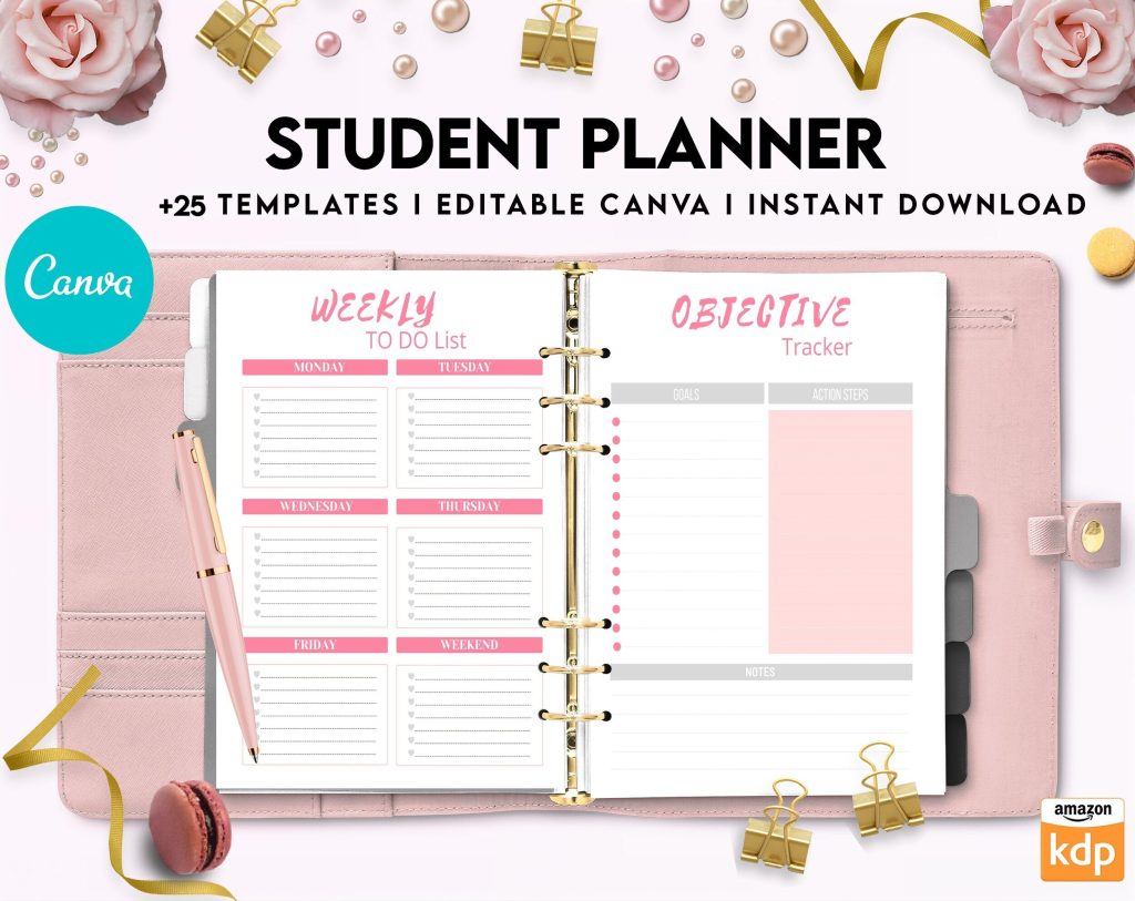 Student Planner Printable, Weekly Schedule, Grade Tracker, Assignment ...
