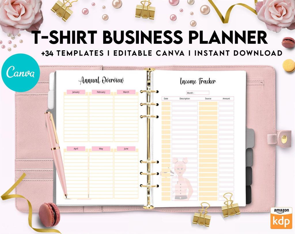 T-shirt Business Starter Kit, Planner Template, T-shirt Order form ...