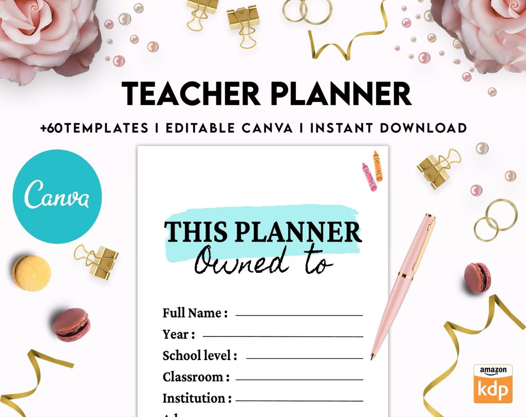 Teacher Planner Template, Teacher Bundle Pages Journal, Canva Editable ...
