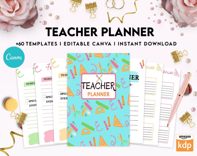 Teacher Planner Template, Teacher Bundle Pages Journal, Canva Editable ...
