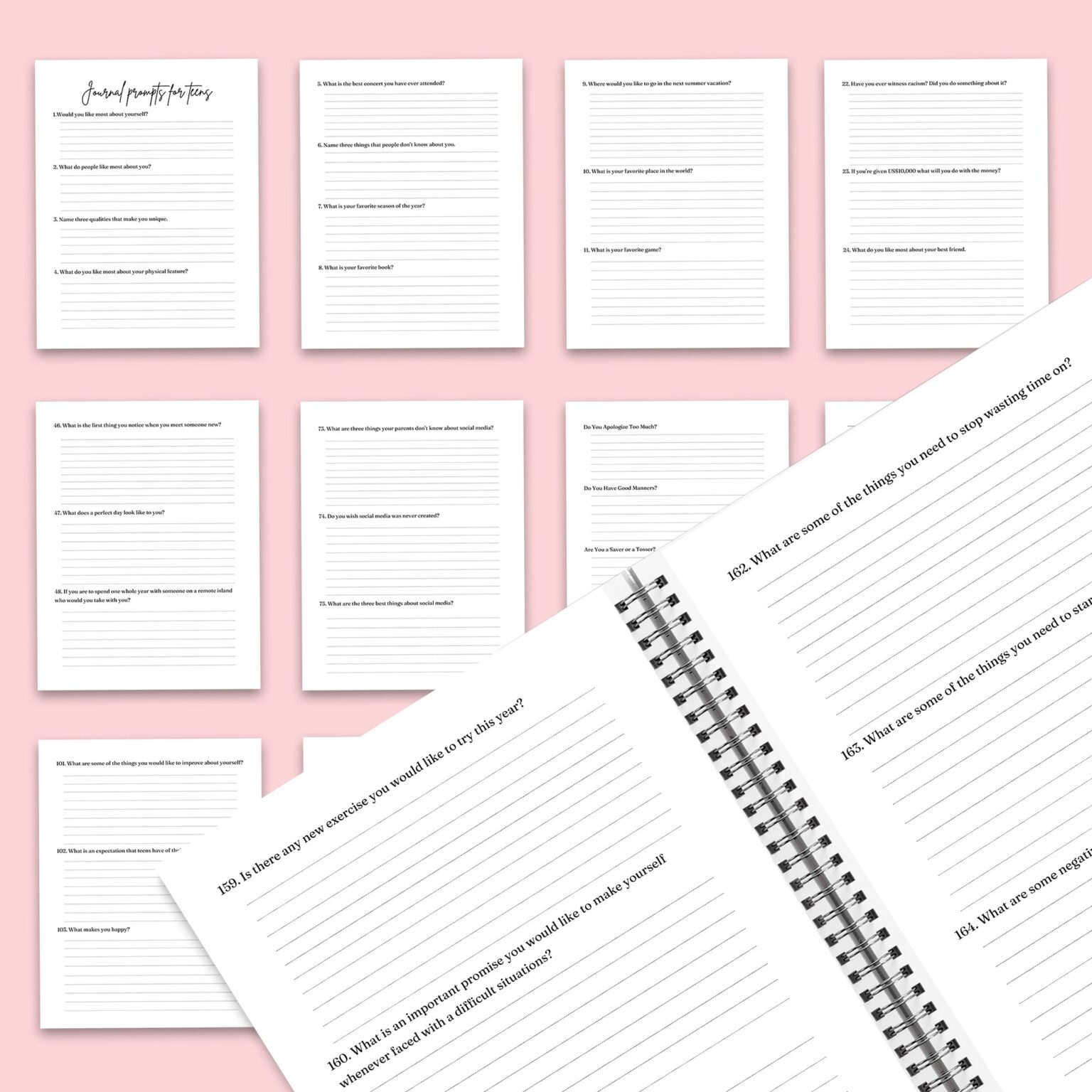 Journaling for Teens, self-discovery Promptly Journal, 51 Canva ...