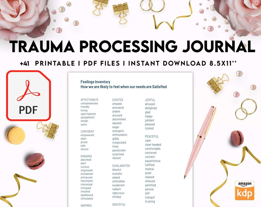 Trauma Processing Journal Pages, daily self care, mental health ...