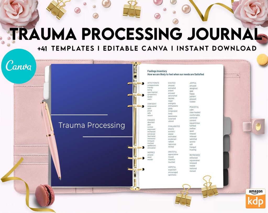 Trauma Processing Journal Pages, daily self care, mental health ...