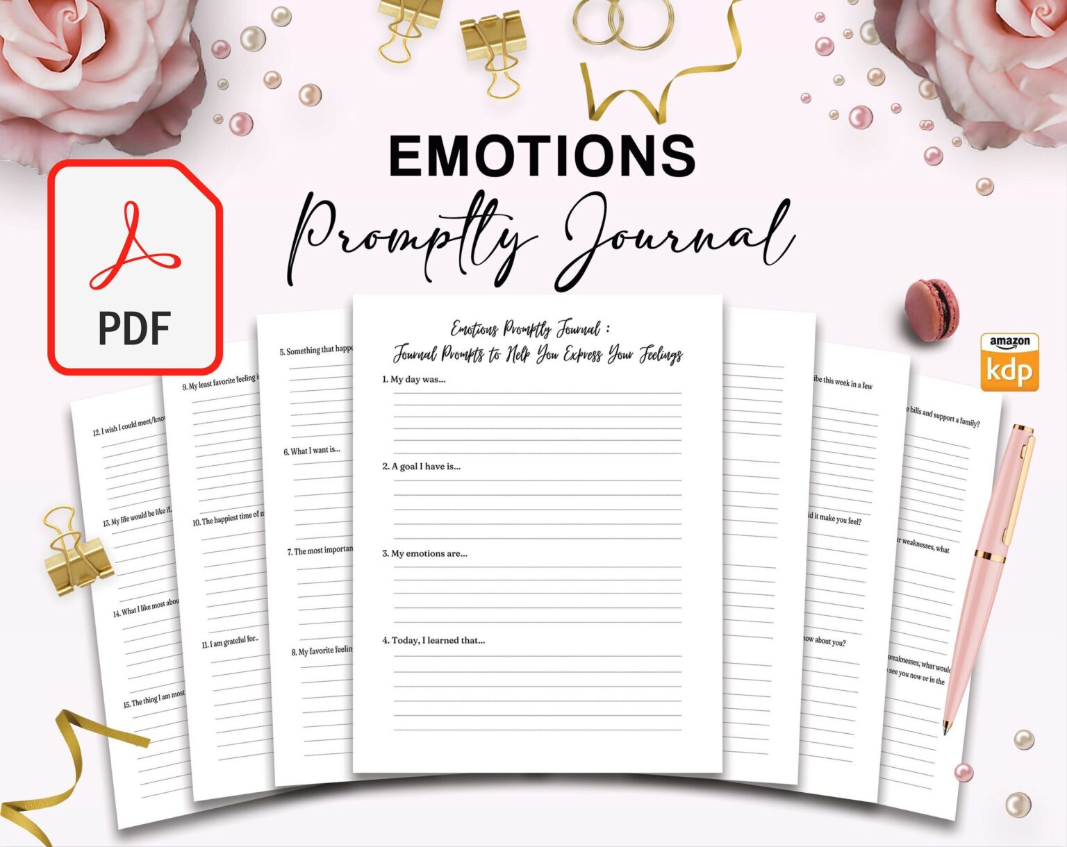 Emotions Promptly Journal 35 Pages, 8.5x11" Printable Planner ...
