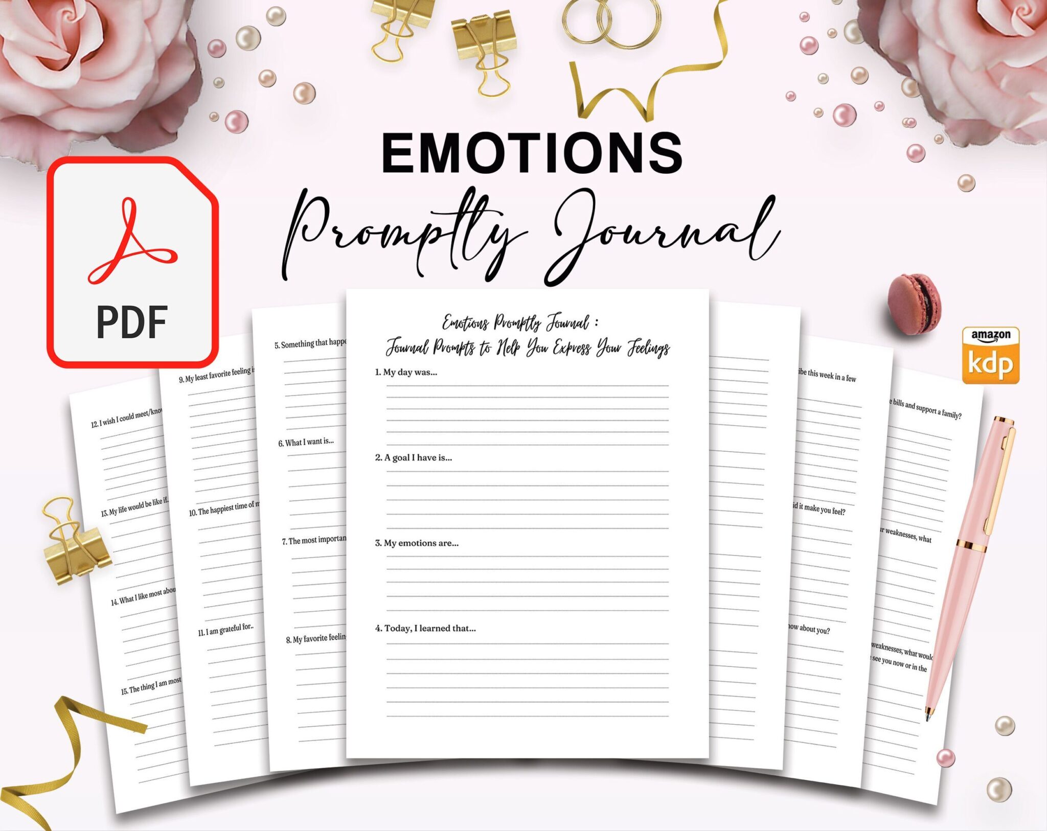 Emotions Promptly Journal 35 Pages, 8.5x11" Printable Planner ...