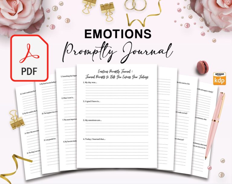 Emotions Promptly Journal 35 Pages, 8.5x11" Printable Planner ...