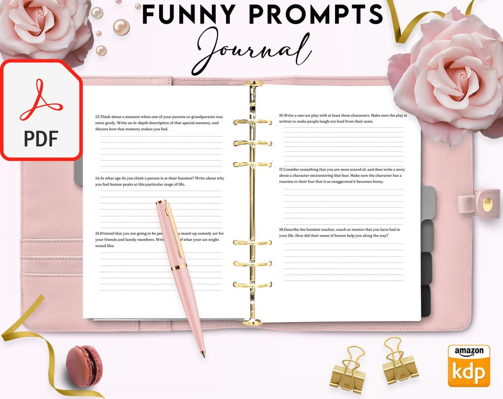 Funny Prompt Journal 34 Pages, 8.5x11" Printable Planner COMMERCIAL Use ...
