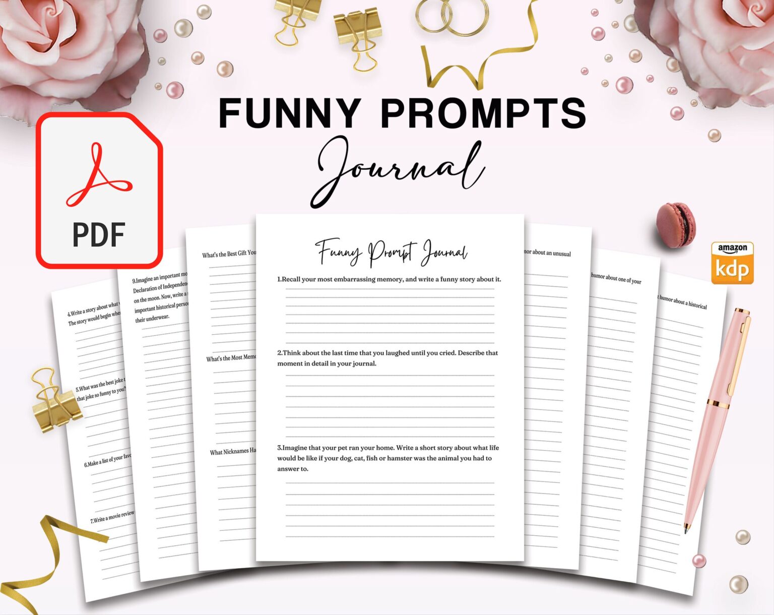 Funny Prompt Journal 34 Pages, 8.5x11