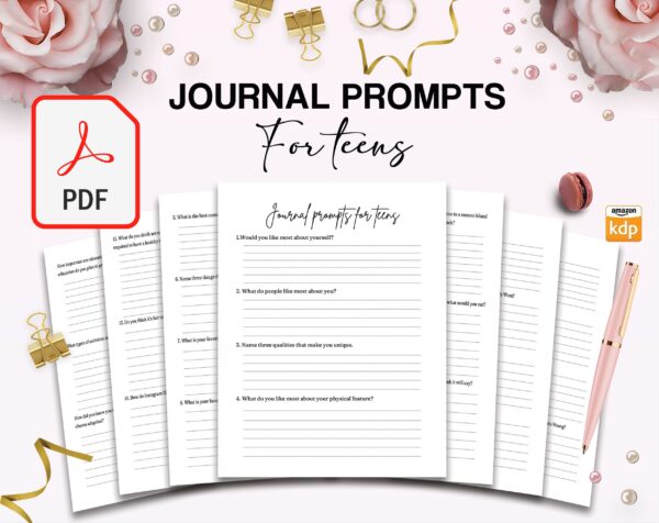 Teens self-discovery Promptly Journal 51 Pages, 8.5x11" Printable ...