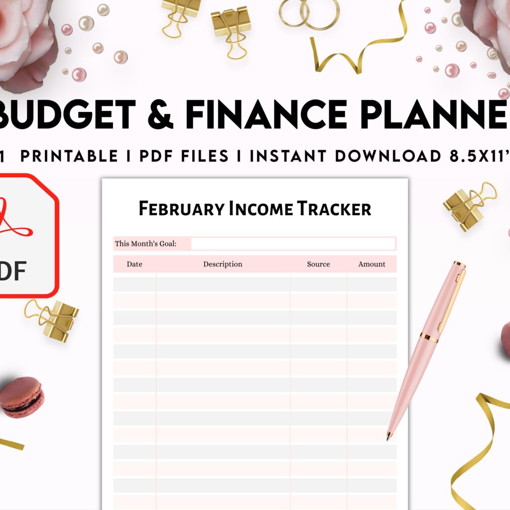 Free Budget & Finance Planner PDF Printable, 8,5x11 inch A4 size, For ...