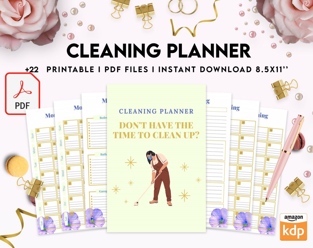 Free Cleaning Planner PDF Printable, 8,5x11 inch A4 size, For journal ...