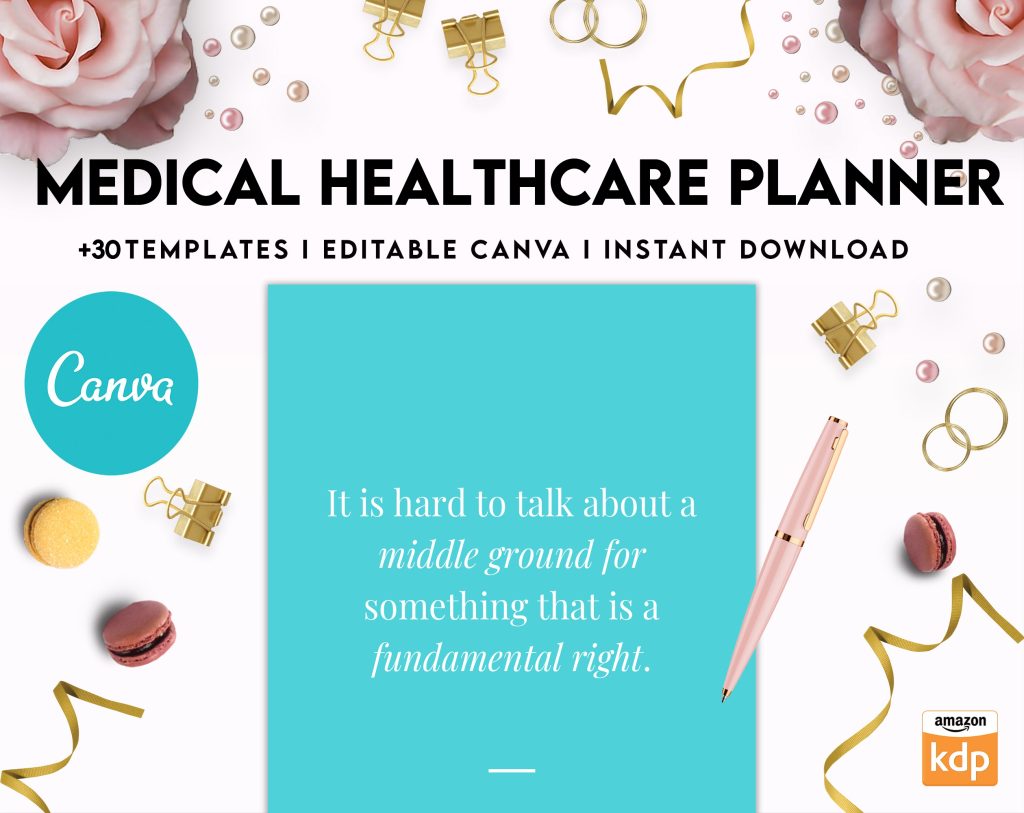 Medical Healthcare Planner Canva Templates, 8,5x11 inch A4 size, For ...