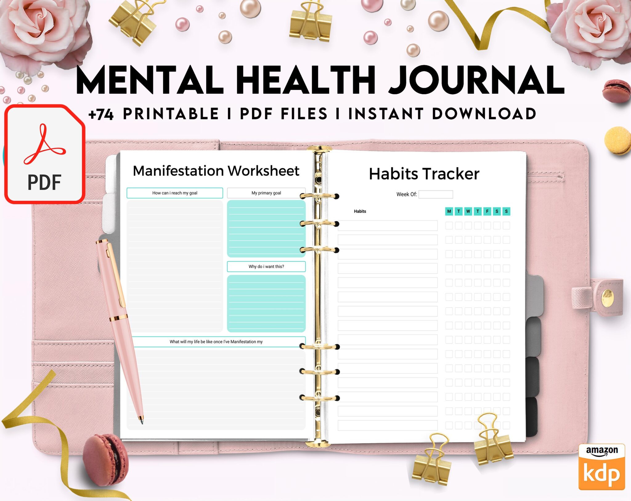 Free Mental Health Journal PDF Printable, 8,5x11 inch A4 size, For ...