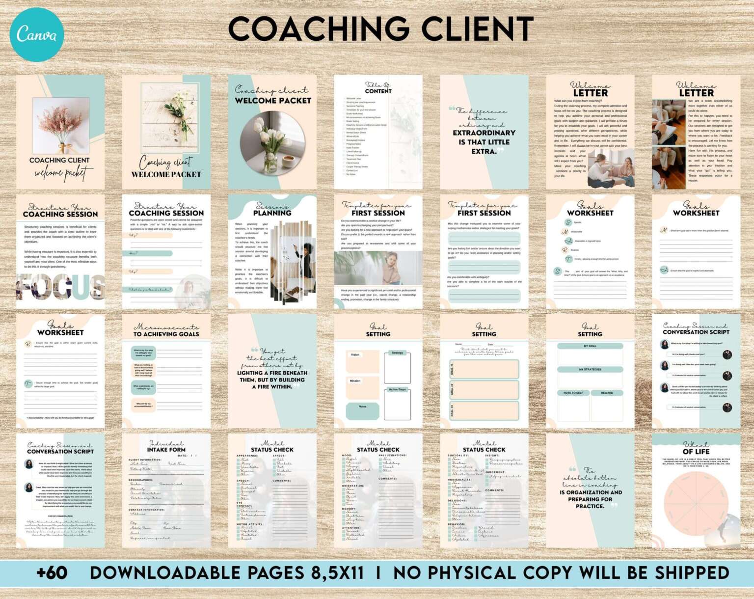 Client Onboarding Planner, Coaching client welcome packet, client ...