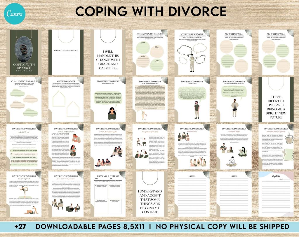 Divorce Planner, Coping with Divorce for Adults, Canva Editable ...