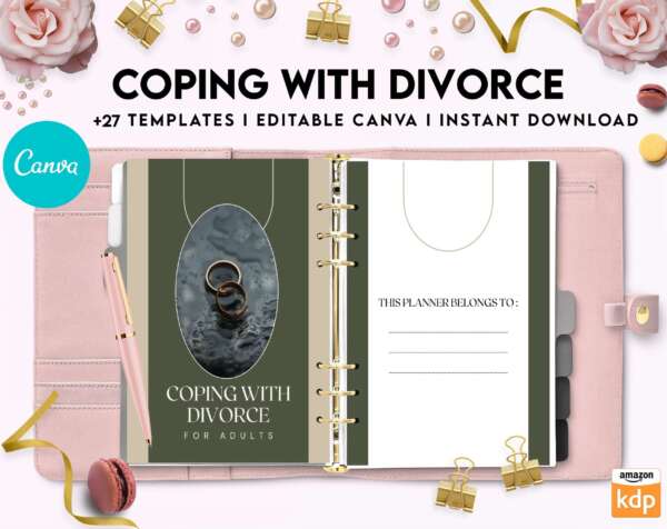 Divorce Planner, Coping with Divorce for Adults, Canva Editable ...